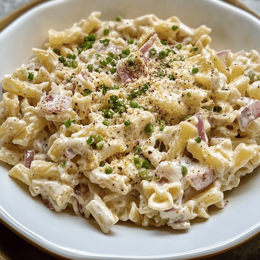 French Onion Dip Pasta Salad - Zero Ingredients