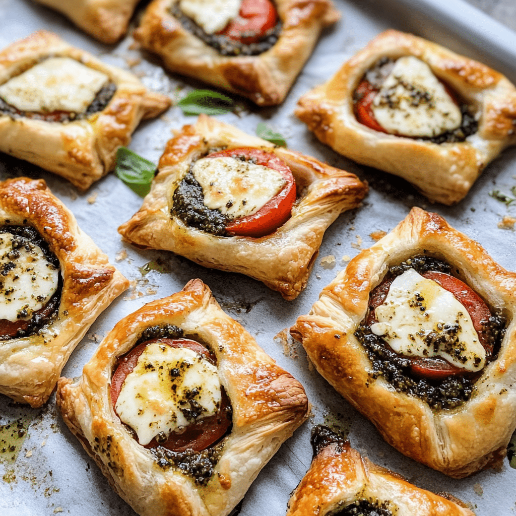 Pesto Caprese Puff Pastries - Zero Ingredients