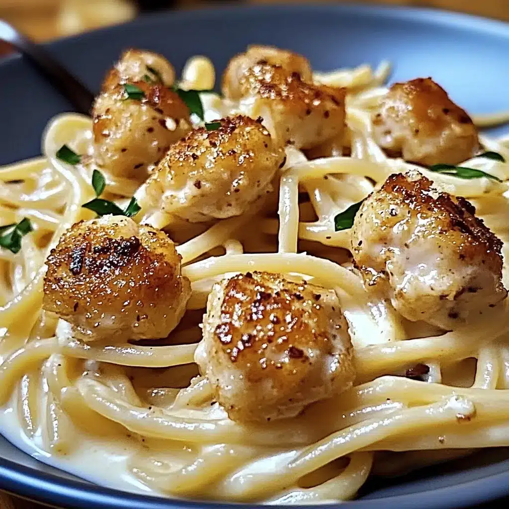 Golden Garlic Chicken Bites Over Creamy Parmesan Pasta: An Amazing ...